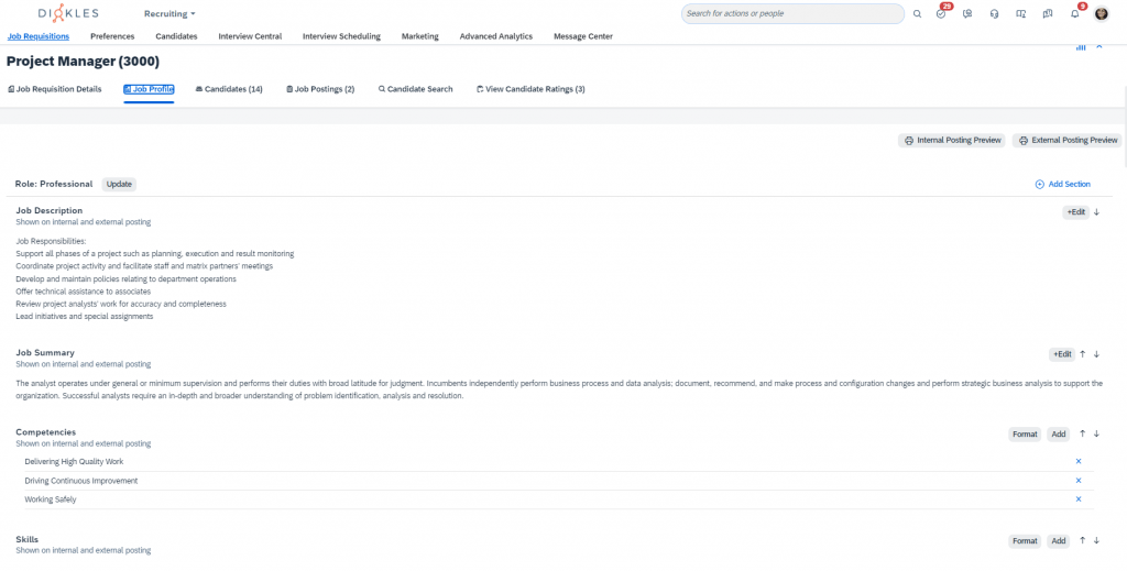 Job Profile Builder in SAP SuccessFactors – Diokles